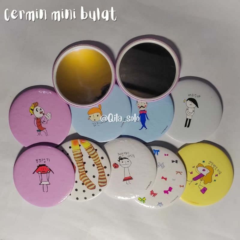 Jual Cermin Bulat / Kaca Cermin Make Up mini / Kaca Dandan Bulat atau ...