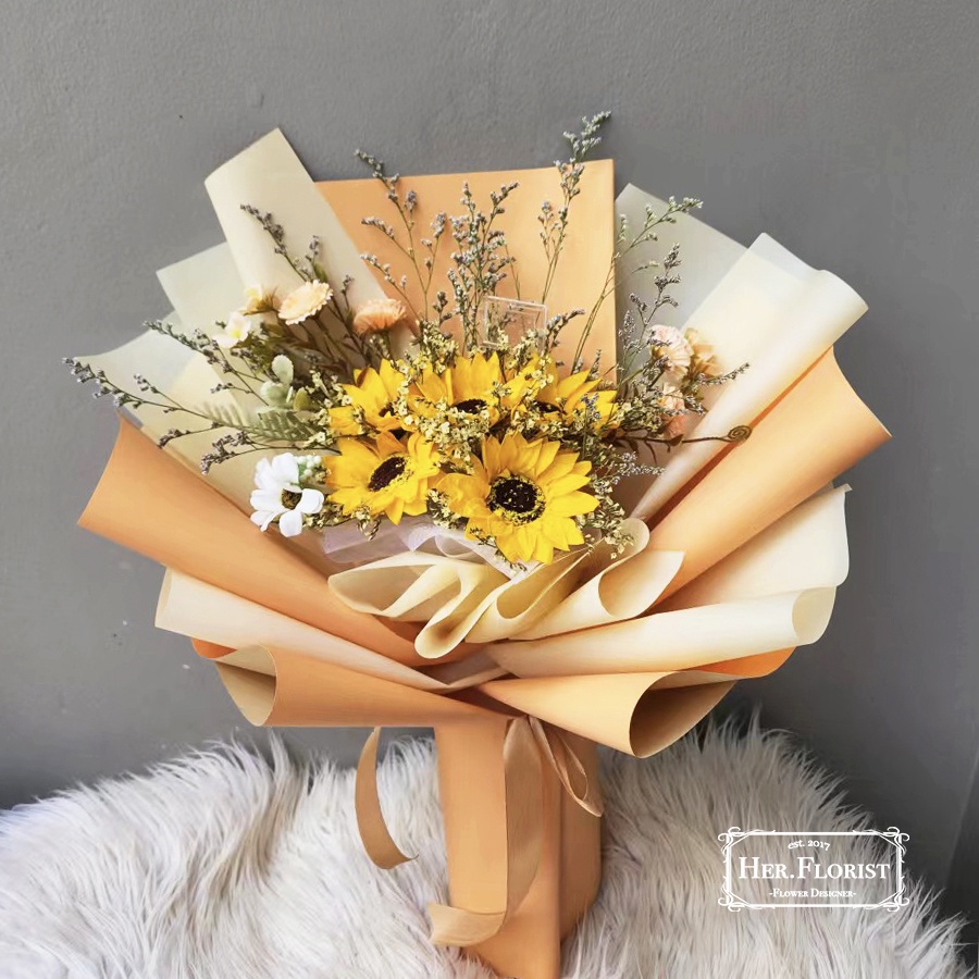 Jual HER.FLORIST [SUNFLOWER] Buket Matahari Besar | Soap & Dried Flower ...