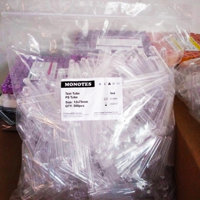 Jual Ps Test Tube Monotes / Test Tube, Ps. Tabung Darah (12X75Mm ...