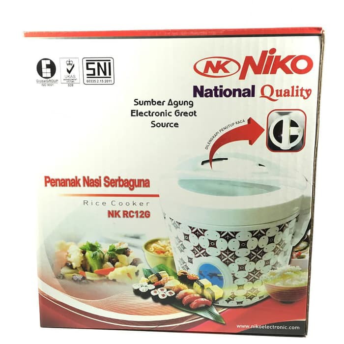 Jual Rice Cooker Niko National NK RC12G Glass Penanak Nasi Serbagunga ...