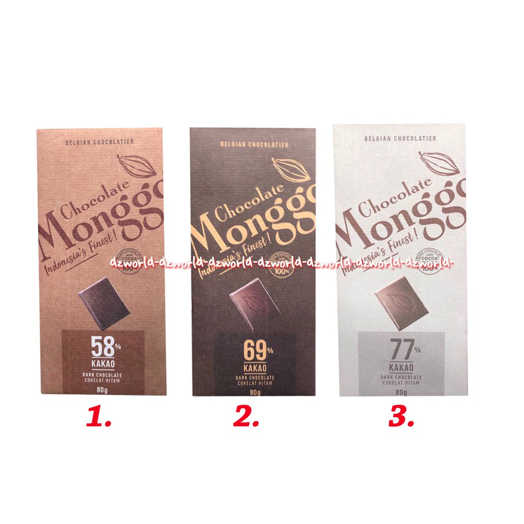 Jual Monggo 80gr Extra Fine Chocolate Cocoa Cokelat Tersedia 3 Varian ...