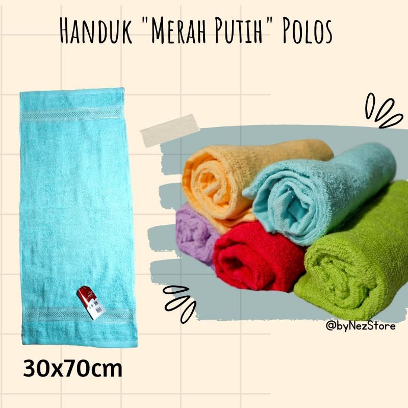 Jual Handuk Merah Putih Polos (30x70cm) | Shopee Indonesia