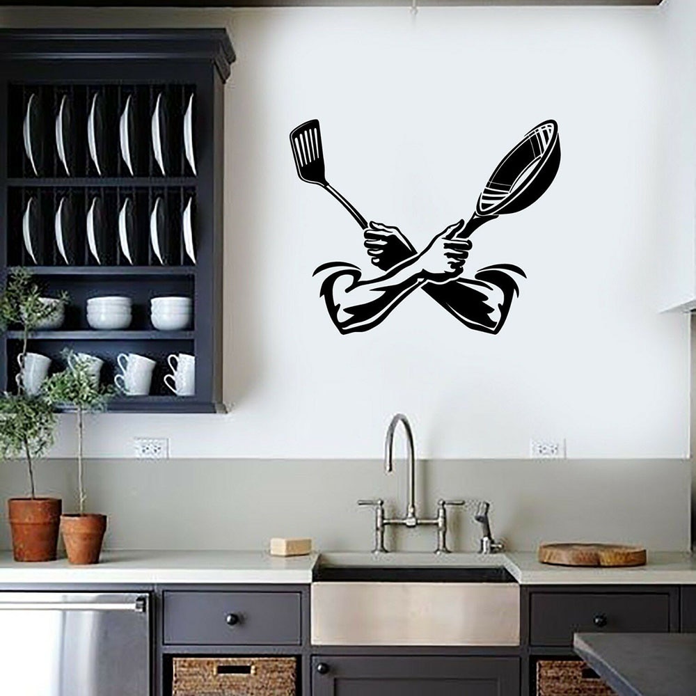Jual Stiker Dinding Dapur Cooking Wall Decal Pan Spatula Door Window ...