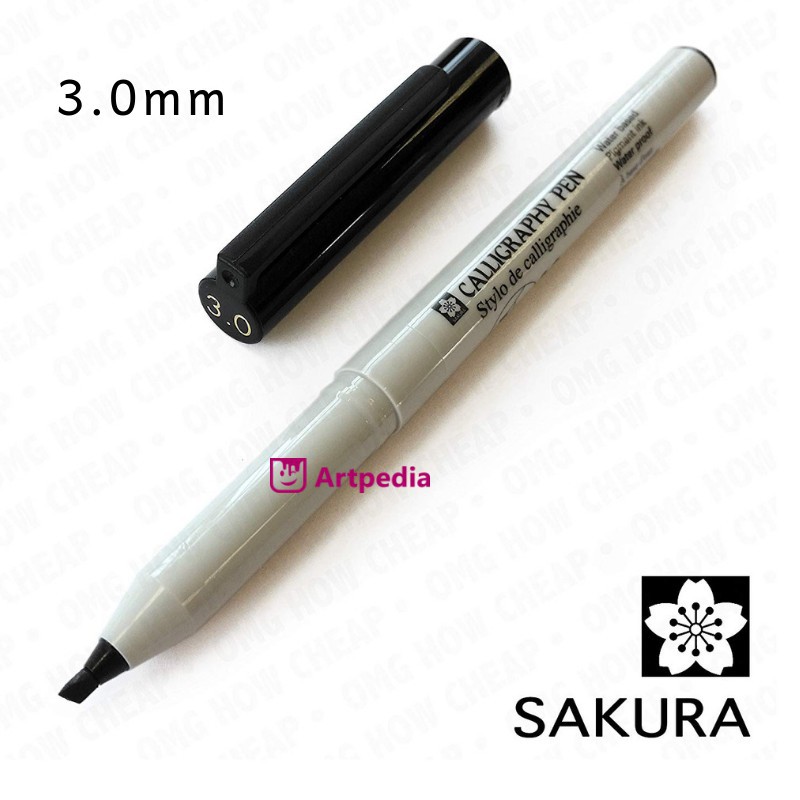 Jual SAKURA Calligraphy Pen 3.0mm - Black Pigment (Stylo de ...