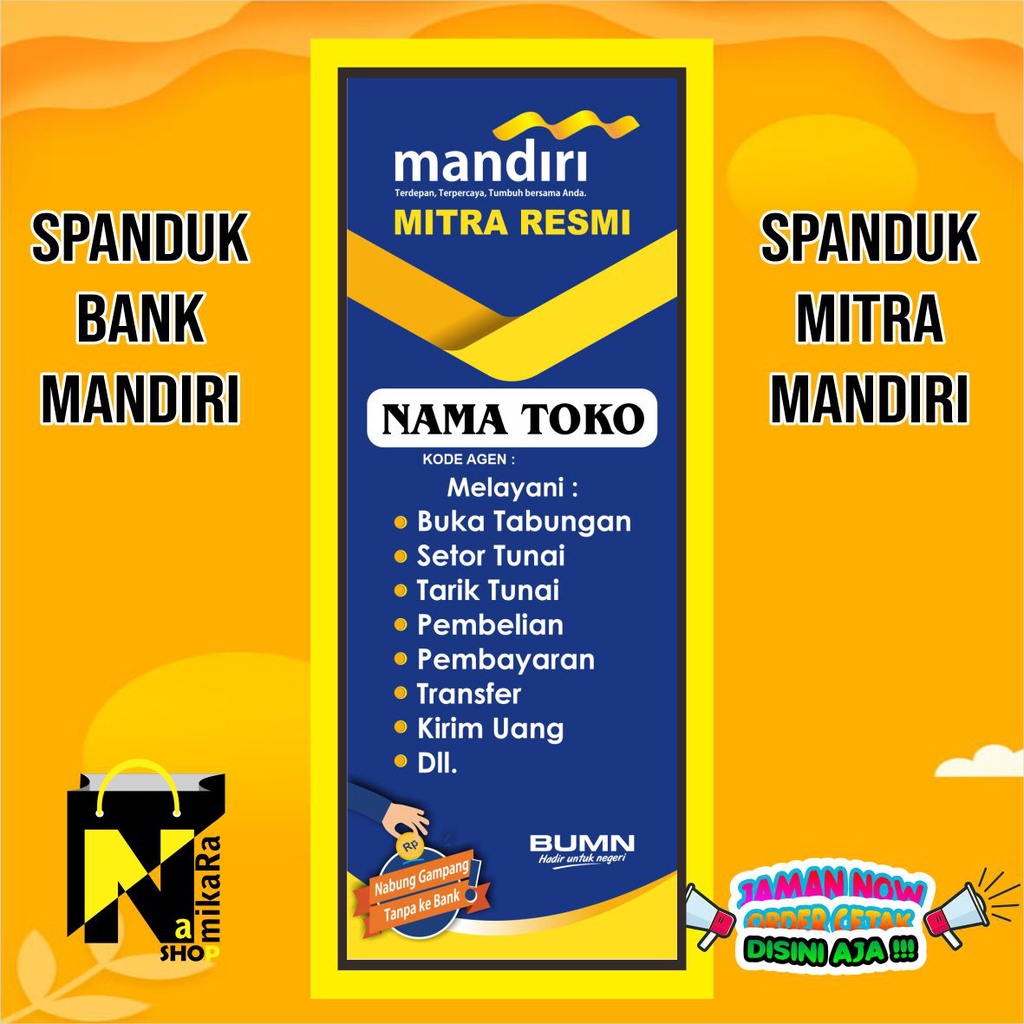 Jual Banner Spanduk Backdrop mitra mandiri agen / banner mandiri agen ...