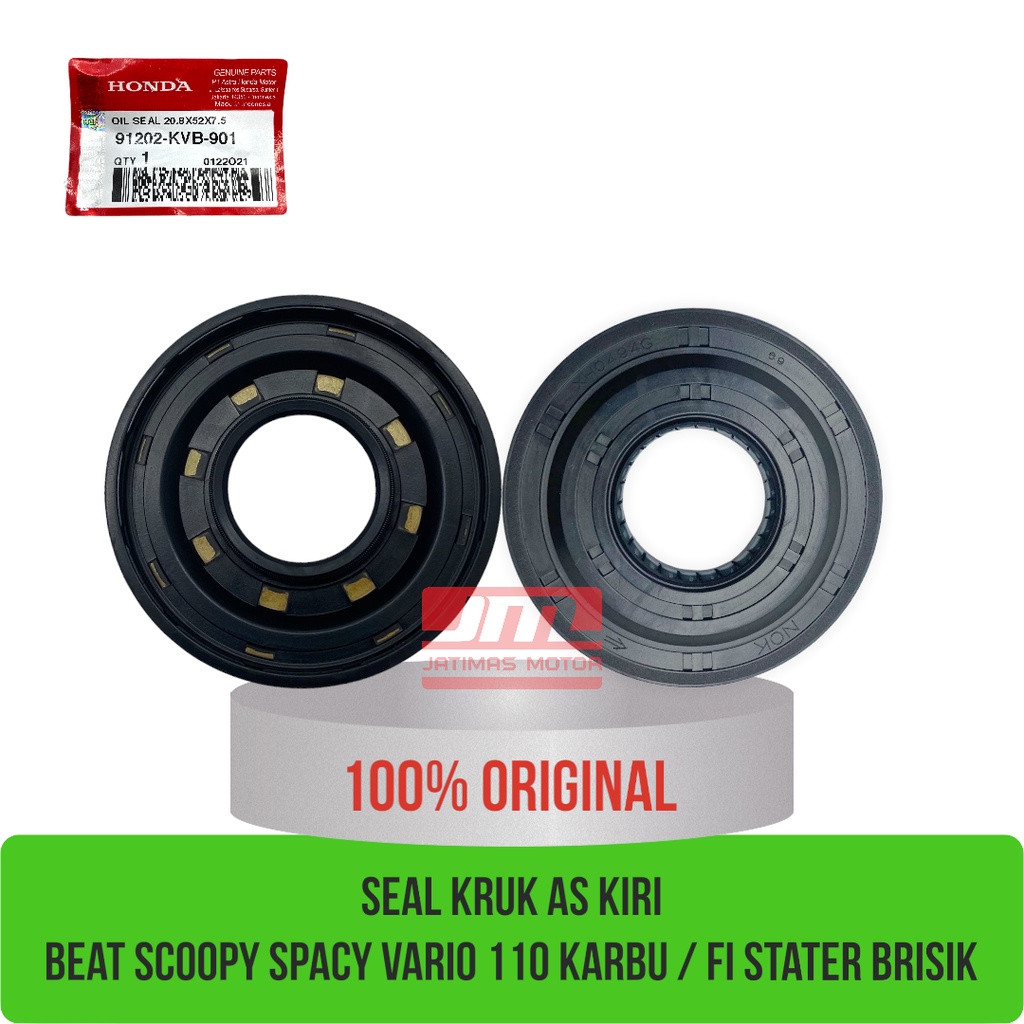 Jual Seal kruk as kiri beat scoopy spacy vario 110 karbu fi stater brisik 91202-KVB-901 | Shopee ...