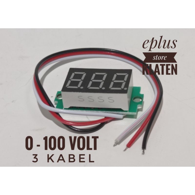 Jual DC voltmeter 0-100 V mini 3 kabel 0.36" Digital volt meter ...