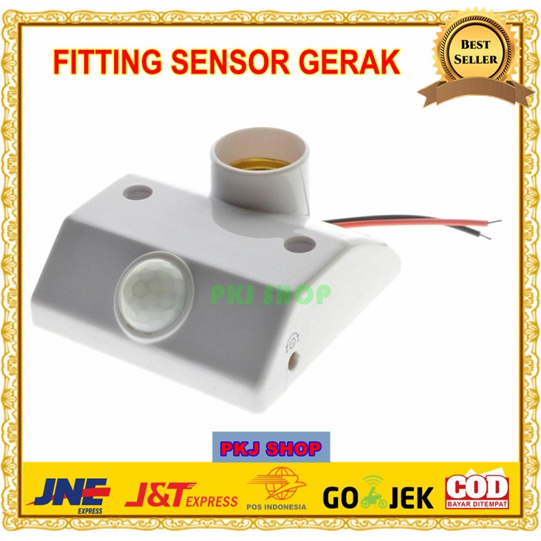 Jual Fitting Lampu Sensor Gerak E27 Pir Motion IR Infrared Kotak ...
