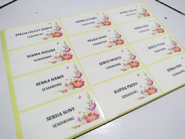 Jual CETAK LABEL NAMA BERBAGAI MOTIF BINGKAI | Shopee Indonesia