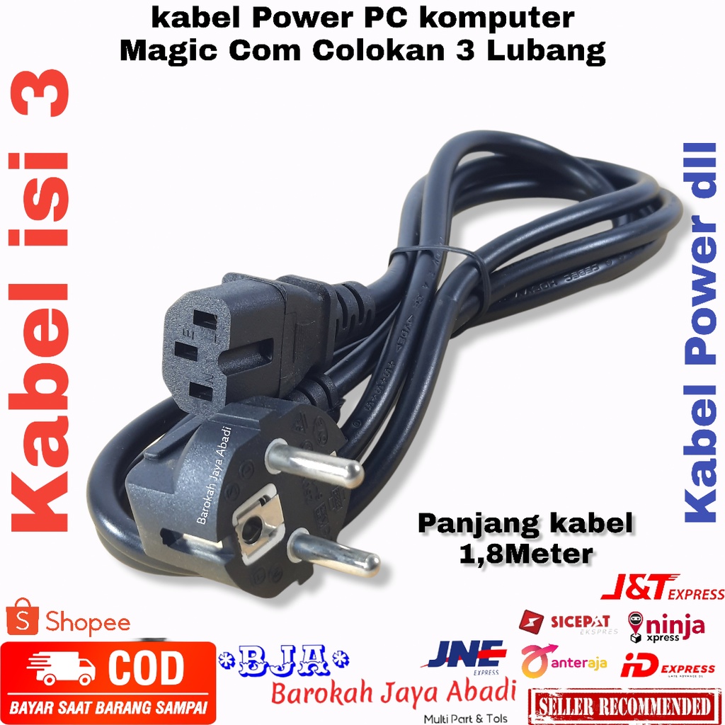 Jual kabel power pc komputer magic com colokan 3 lubang | Shopee Indonesia