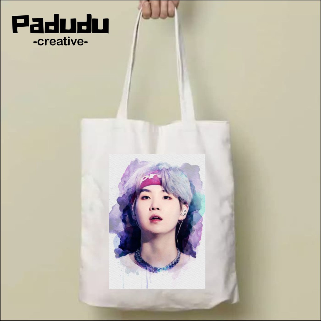 Jual TOTEBAG SUGA Cartoons Suga Min Yoon Gi Bangtan Army | Shopee Indonesia