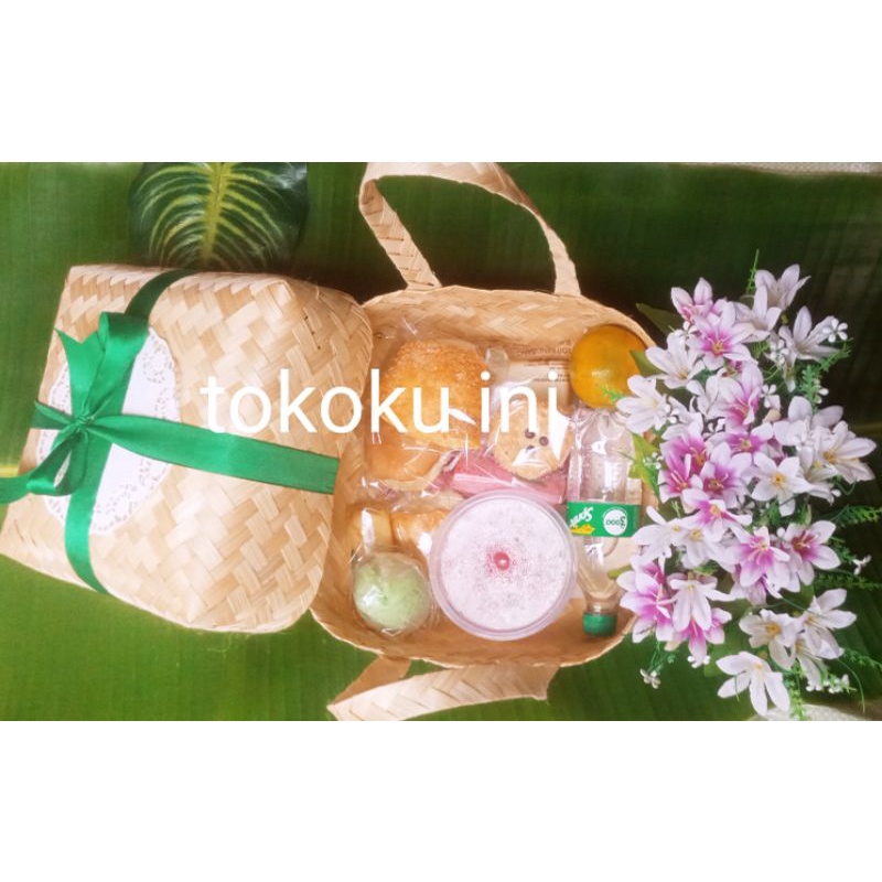 Jual (Natural) Ready Besek tangkai / besek jinjing / besek gagang ...