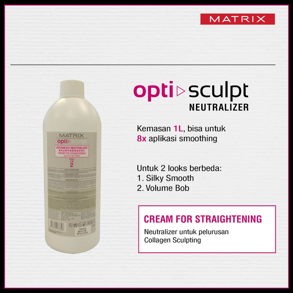 Jual MATRIX OPTI SCULPT NEUTRALIZER CREAM 1000ML(NETRAL PELURUS RAMBUT ...