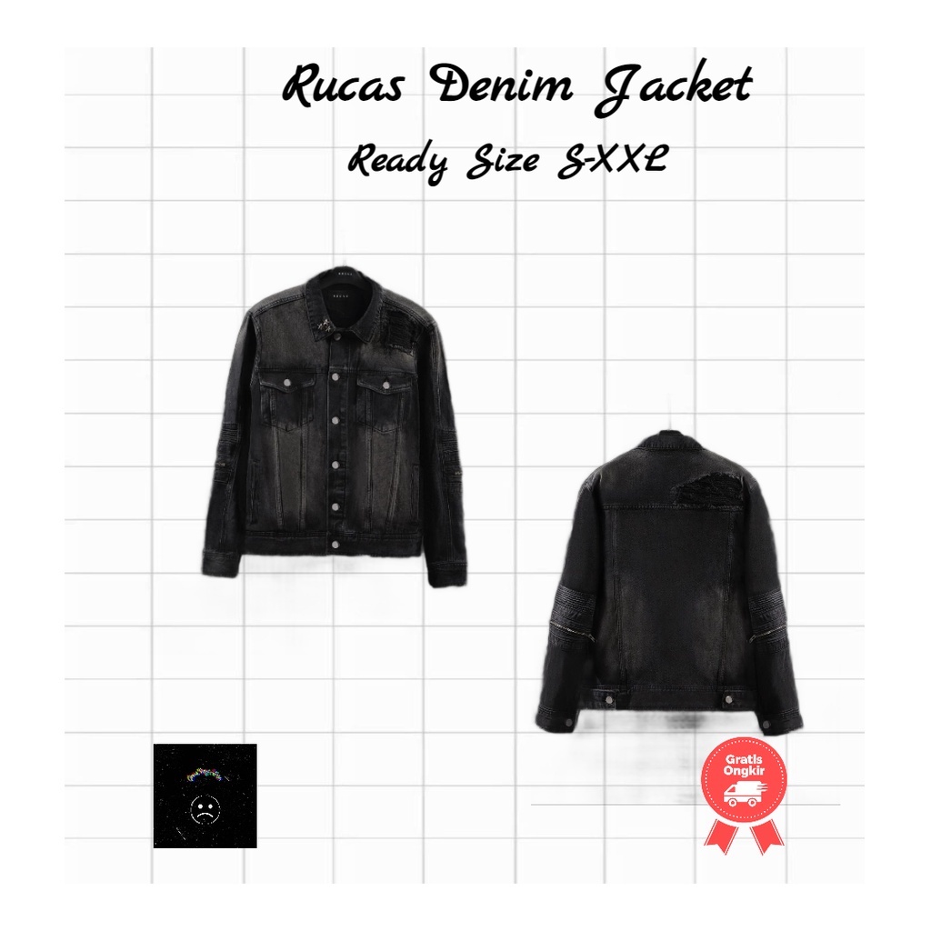 Jual Rucas Black Denim Jacket | Shopee Indonesia