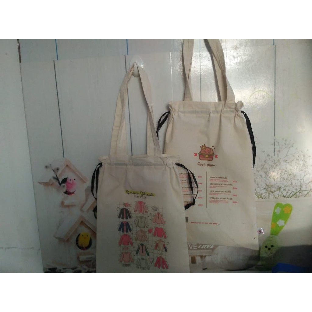 Jual [ 30x40 ] TAS BLACU POUCH PRINTING TALI PITA + JAHIT LABEL CUSTOM ...