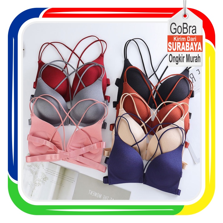 Jual Gobra ♕ PW013 Bra Wanita Kait Depan Free Size Fashion Korean Girl Sexy Import Murah COD ...