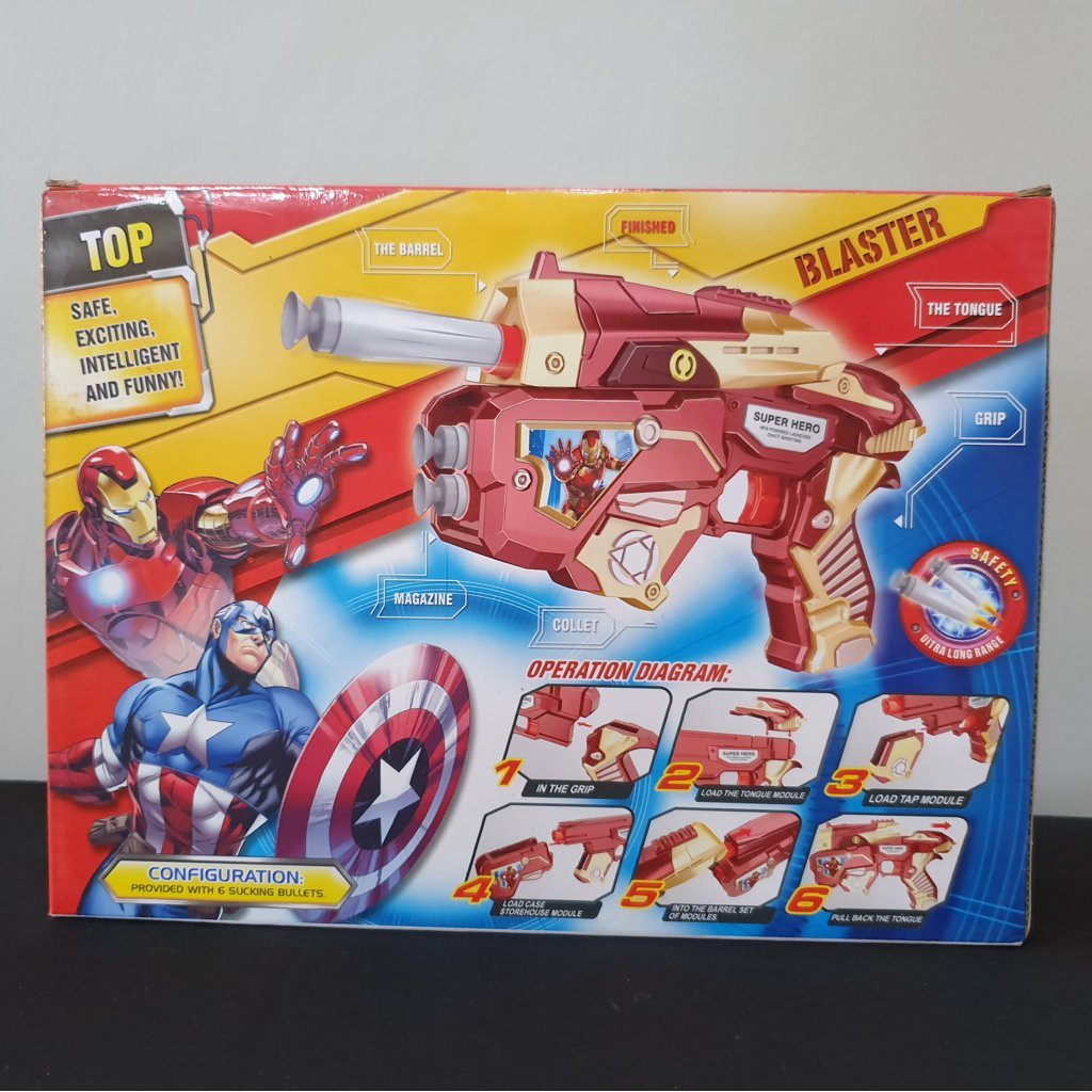 Jual Mainan Pistol Nerf Blaster Avangers Iron Man Merah. tembakan ...