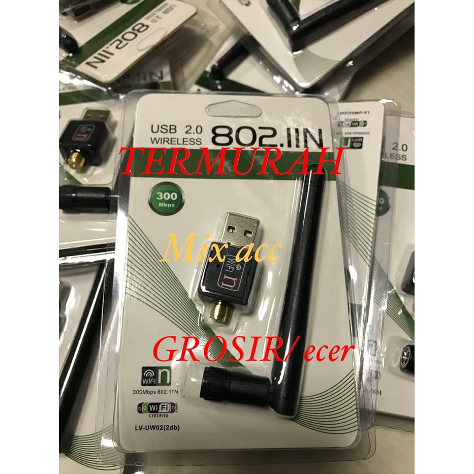 Jual USB WiFi 300Mbps ANTENA Wireless Adapter 802.11N 300Mbps antena | Shopee Indonesia