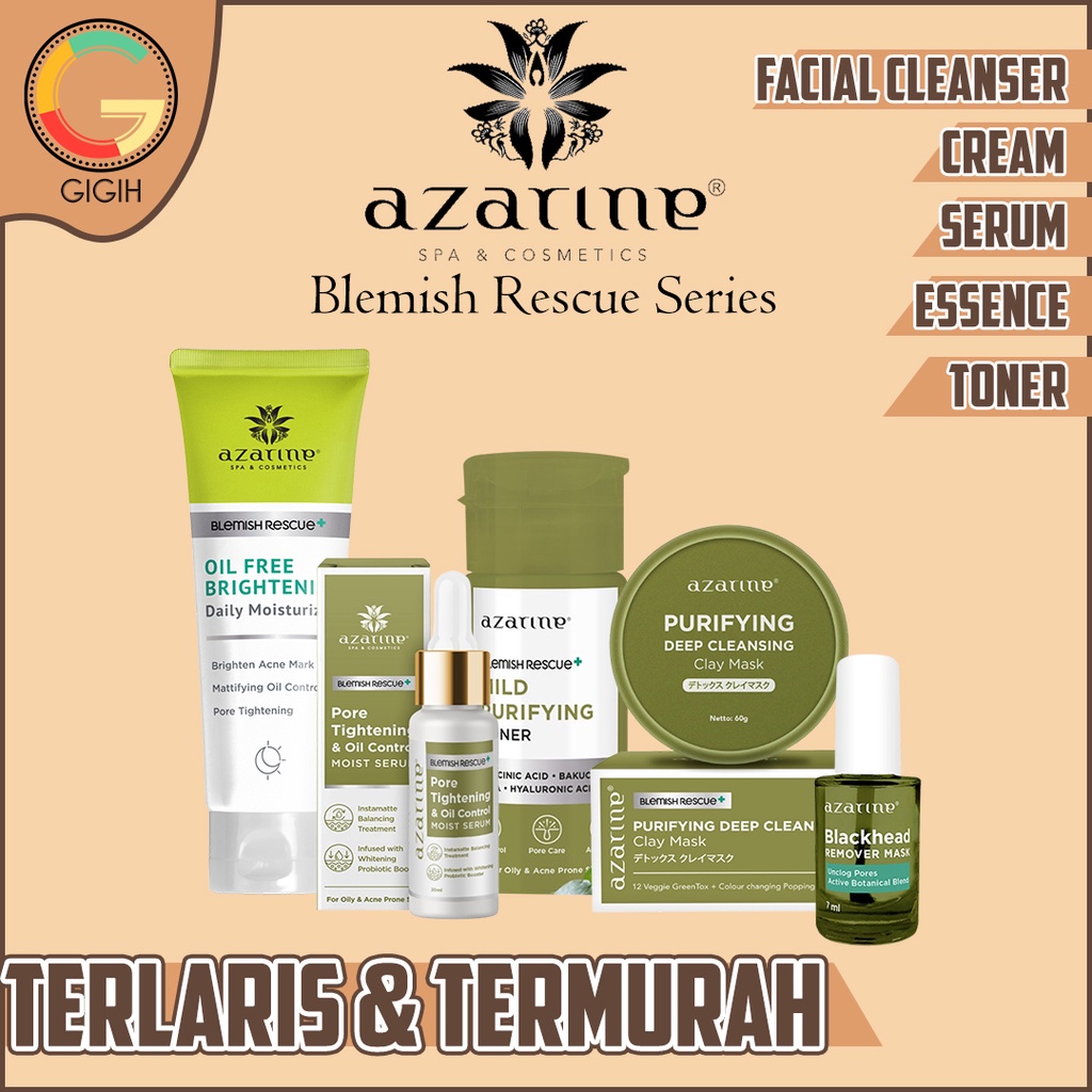 Jual AZARINE OIL FREE BLEMISH RESCUE SERIES ( SERUM / CREAM NIGHT & DAY ...