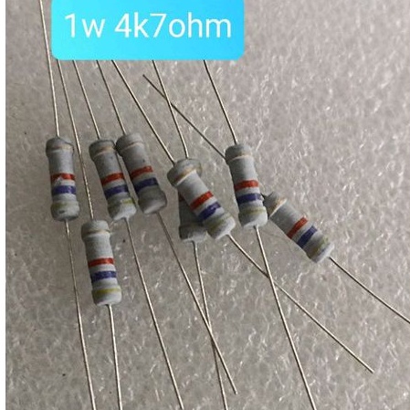 Jual 10BUAH RESISTOR 1WATT 4K7 OHM 1 WATT 4K7 OHM 1W 4K7 | Shopee Indonesia