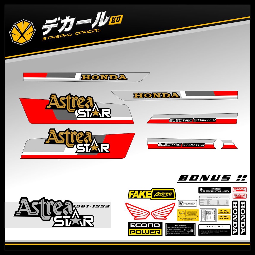 Jual STRIPING ASTREA STAR / STICKER VARIASI ASTREA STAR / STIKER STAR ...