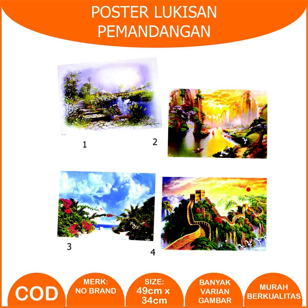 Jual Poster lukisan pemandangan | Shopee Indonesia