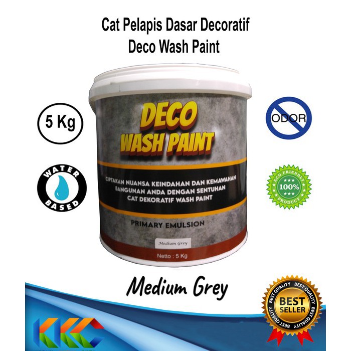 Jual Cat Emulsi Primer Medium Grey - Deco Wash Paint kemasan 5Kg ...