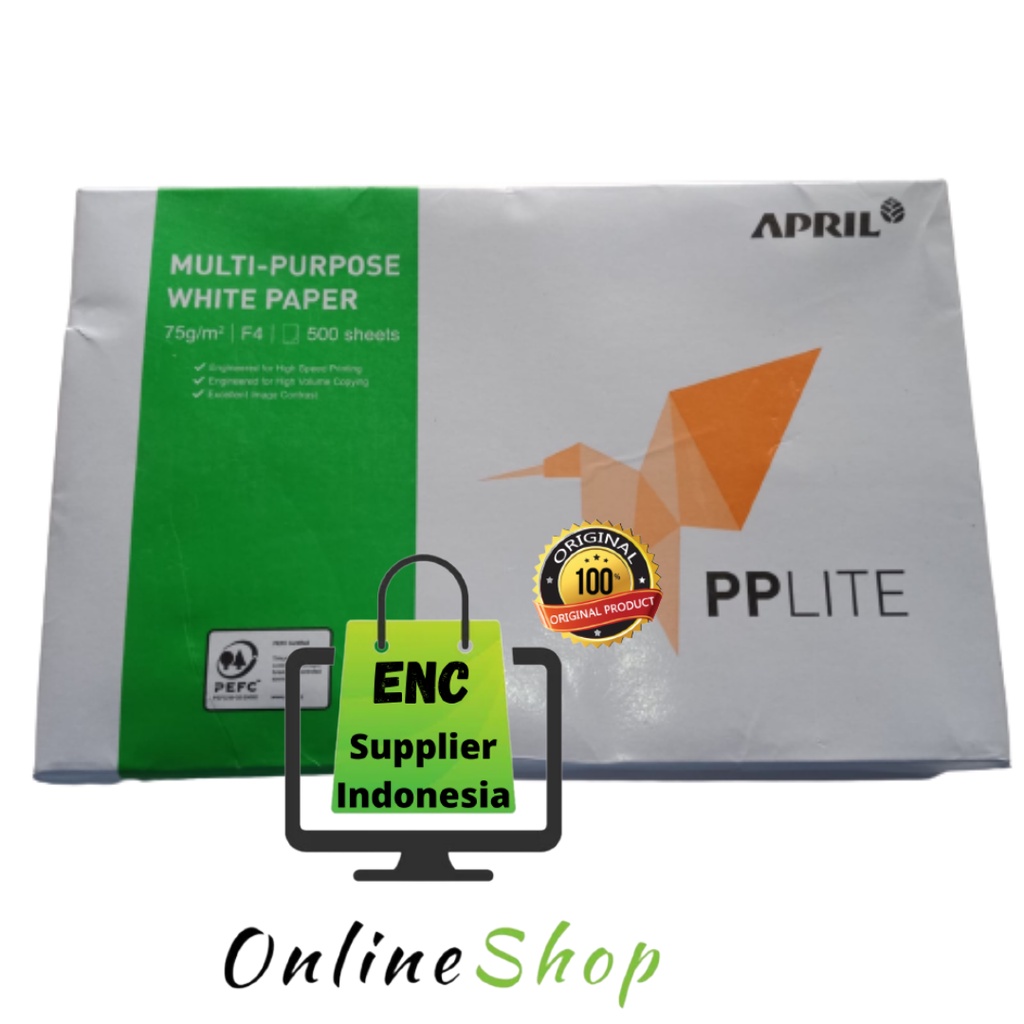 Jual 500 lembar kertas hvs fotocopy f4 75 gram paperlite per rim - enc ...