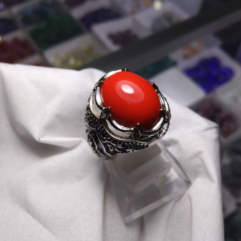 Jual Cincin batu akik red marjan | Shopee Indonesia