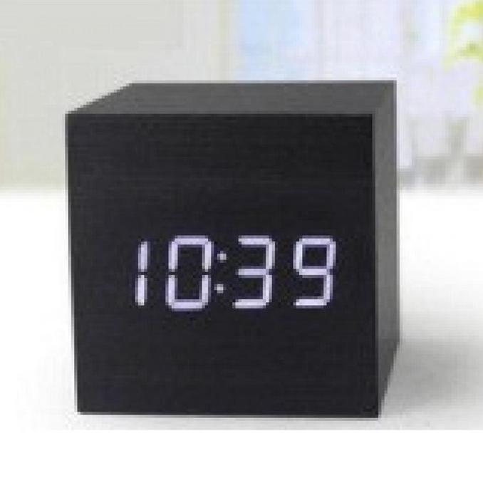 Jual Jam Waker Kayu / LED Digital Wood Clock - JK-808 - Hitam Putih ...