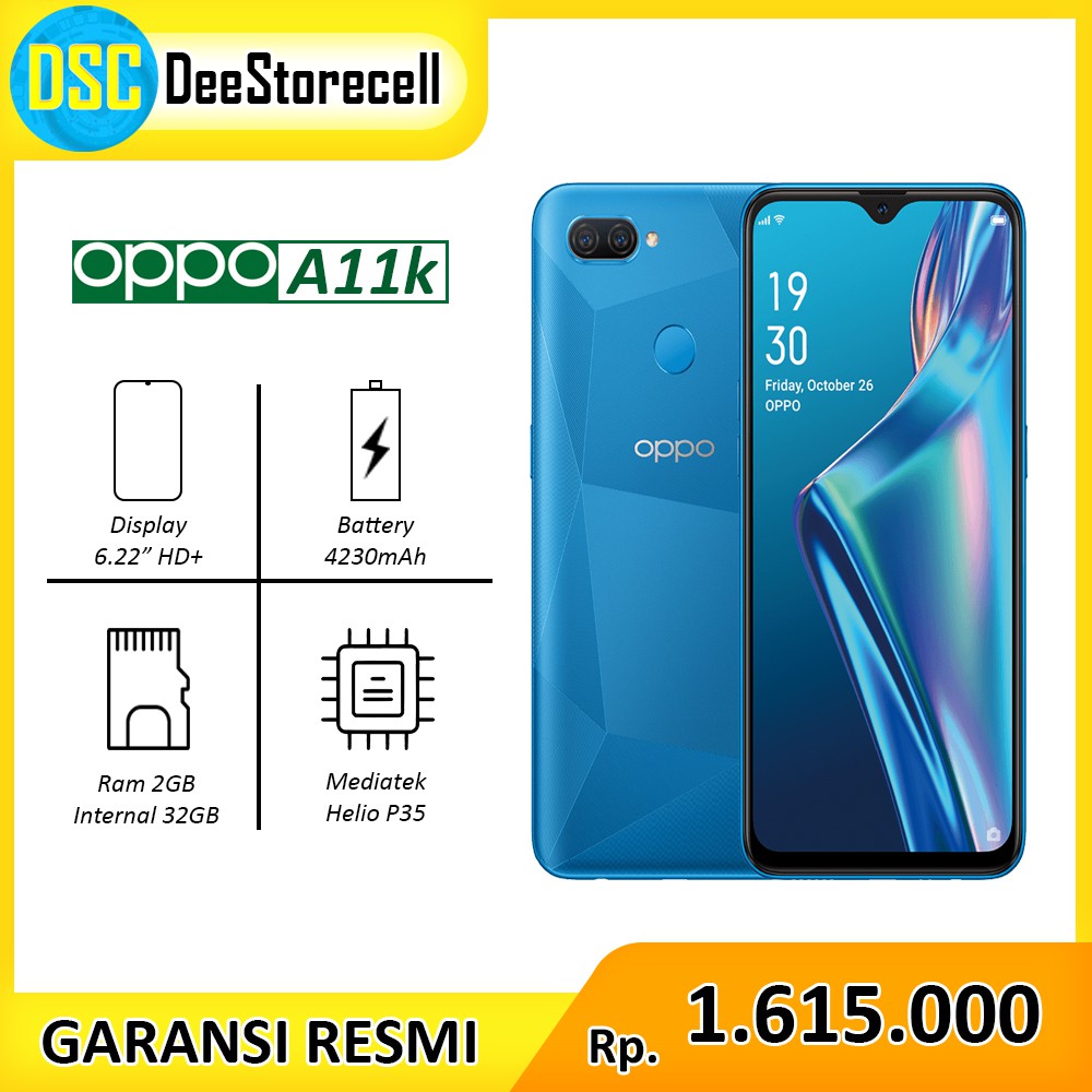 Jual OPPO A11K 2GB/32GB (4230 mAh, 13 MP, Fingerprint, Dual Camera ...