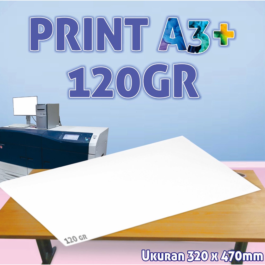 Jual DIGITAL PRINT A3+ A3 KERTAS ART PAPER CARTON 120 GR / KONSTRUK 120 ...