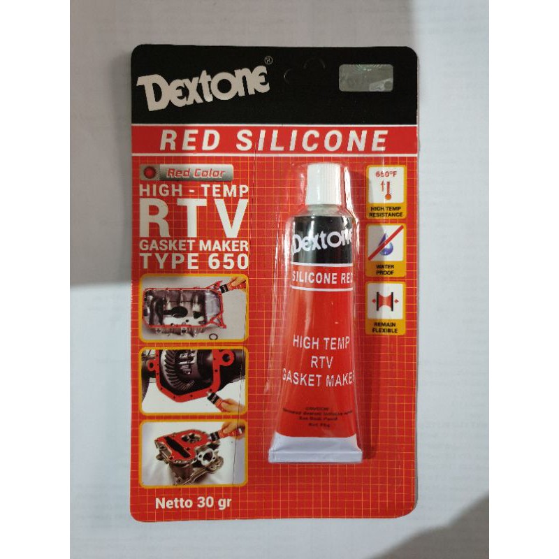 Jual LEM SEALENT SILICON SILIKON MERAH RED MESIN HI TEMP DEXTONE BESAR ...