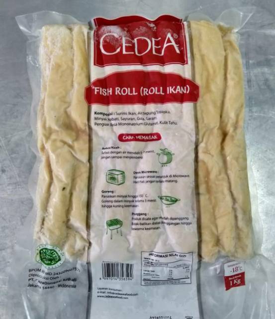 Jual CEDEA FISH ROLL 1KG / Fishroll Frozen Food Ikan Olahan | Shopee ...
