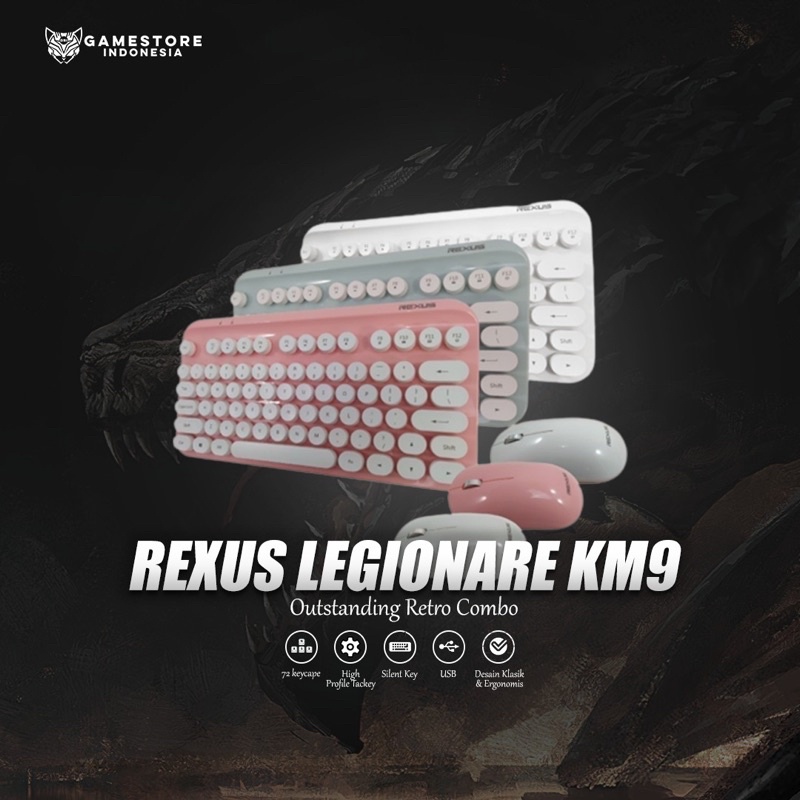 Jual Rexus Keyboard Mouse Wireless KM9 Combo Original | Shopee Indonesia