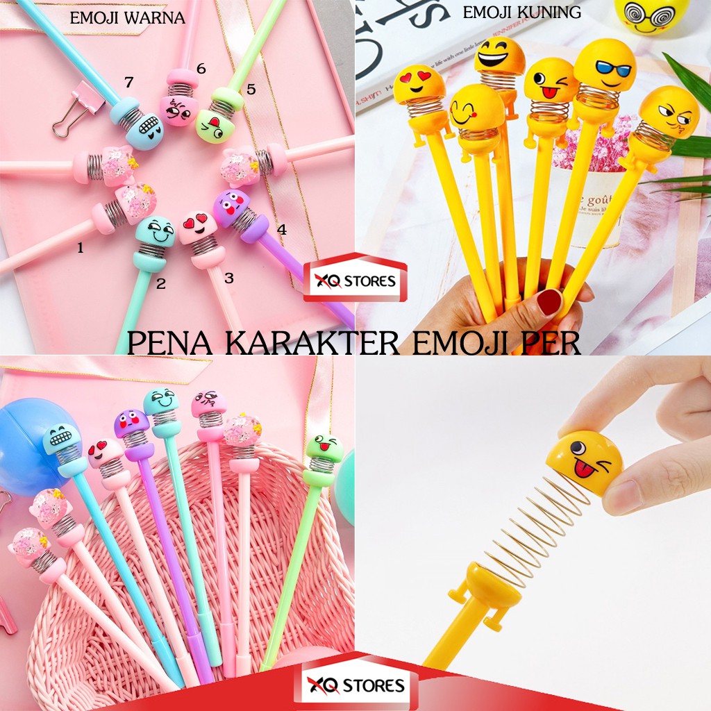 Jual XQSTORES PENA KARAKTER EMOJI PER / PULPEN KARAKTER SPRING / EMOJI ...