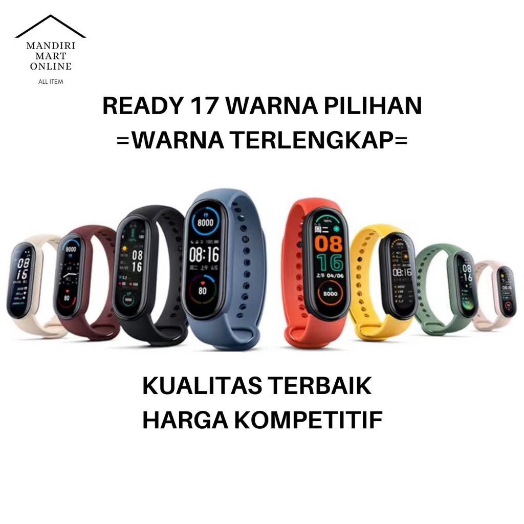 Jual Strap MiBand 3/4/5/6 Strap Silicone Tali Pengganti Xiaomi Mi Band 3/4/5/6 Warna Polos ...