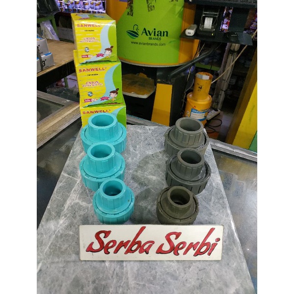Jual (WATERMUR PVC 1/2" 3/4" 1") Fitting sambung pipa union | Shopee ...