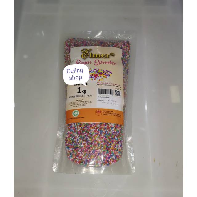 Jual sprinkle elmer 1kg springkle butiran hiasan kue kemasan 1 kg ...