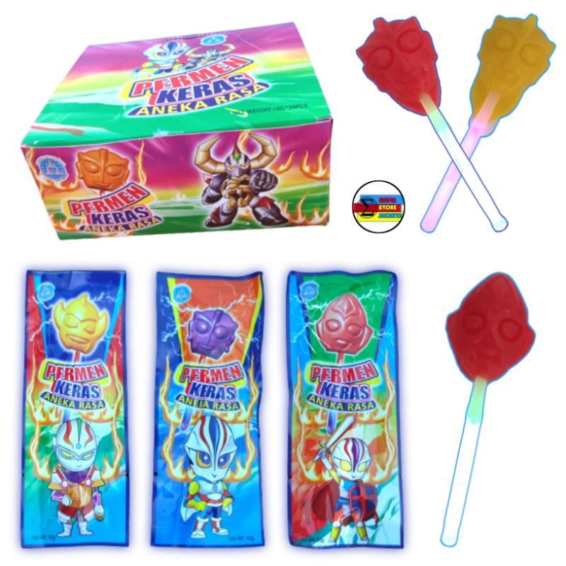 Jual Permen Lolipop Nyala Ultraman 1 Pack Isi 30 Pcs - Permen Jadul ...