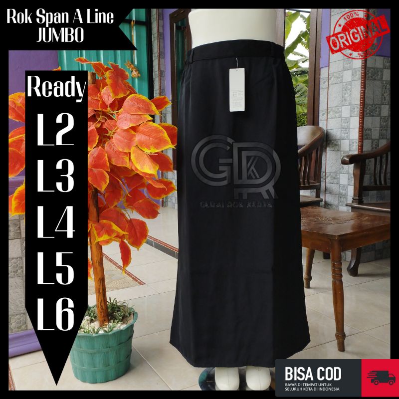 Jual Rok Kerja Jumbo Panjang Rok Hitam Panjang Rok Span Jumbo Rok Hitam ...