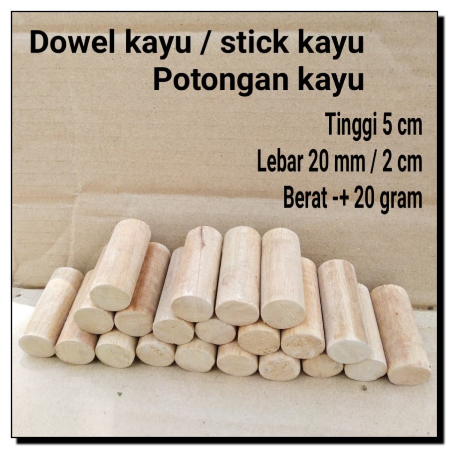 Jual SangKayu Dowel 5x2 cm Potongan Kayu Stick Kayu Bahan Craft ...