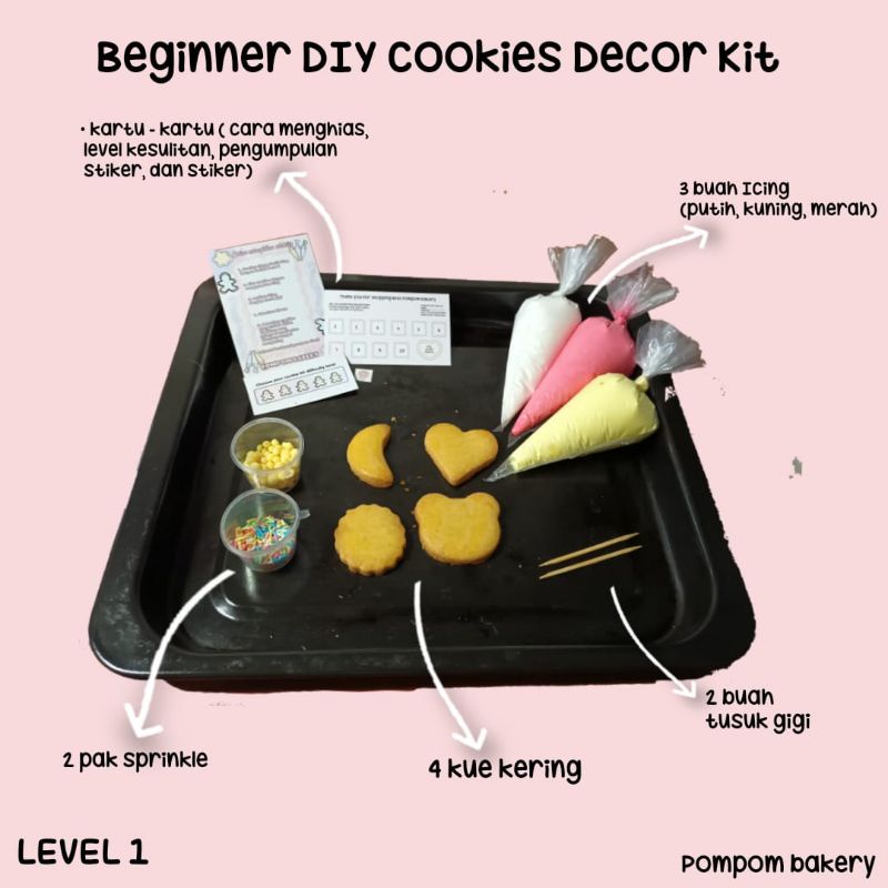 Jual Beginner Cookies Decor Kit | Premium Cookies | DIY KIT HOMEMADE ...