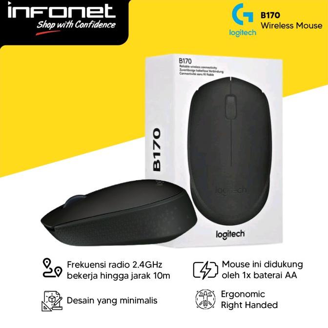 Jual Logitech B170 Wireless Mouse - Black Terlaris | Shopee Indonesia