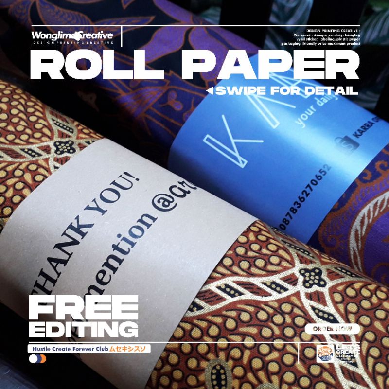 Jual ROLL PAPER / KEMASAN HIJAB / PACKAGING HIJAB /ROLL LABEL HIJAB ...
