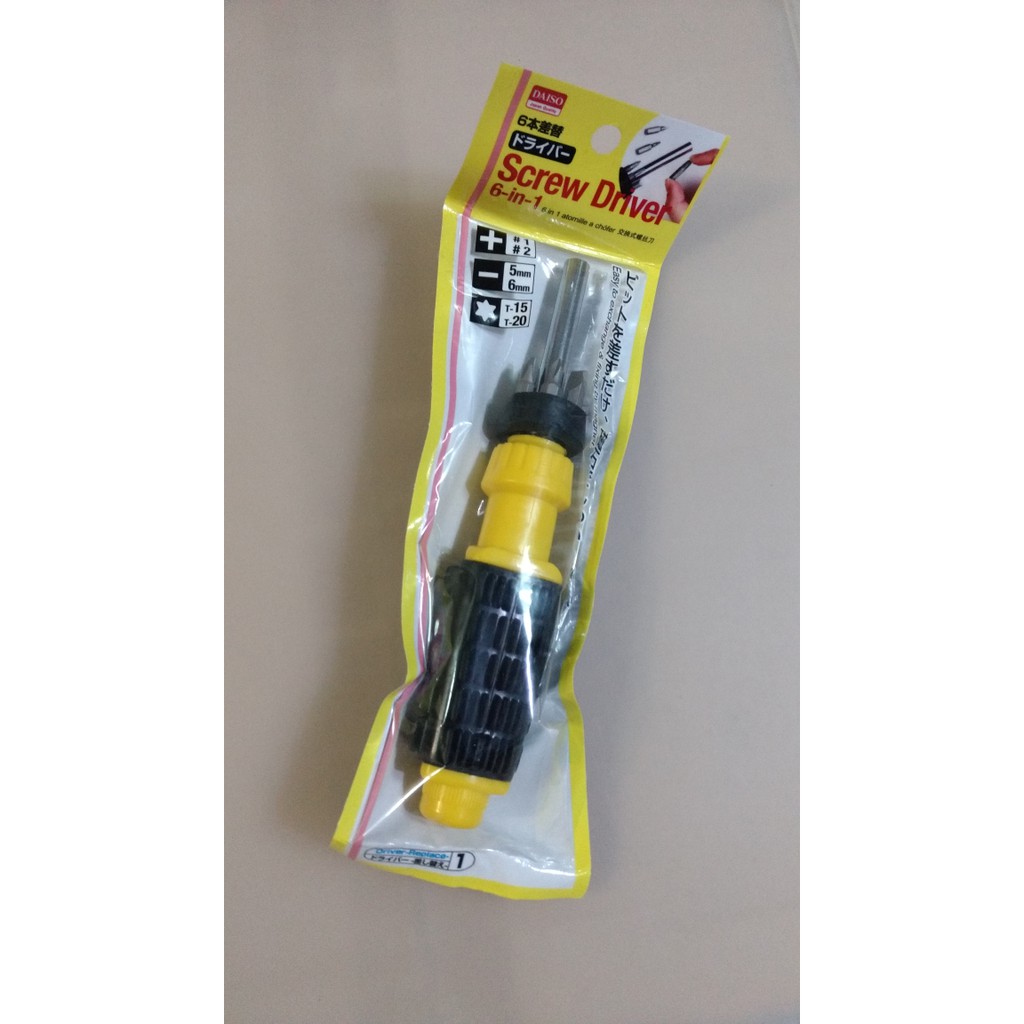 Jual DAISO screw driver obeng 6 mata obeng + - bintang obeng besar ...
