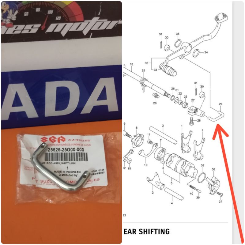 Jual KAWAT LETER U OPERAN GIGI PERSENELING SATRIA FU 150 ORIGINAL SGP ...