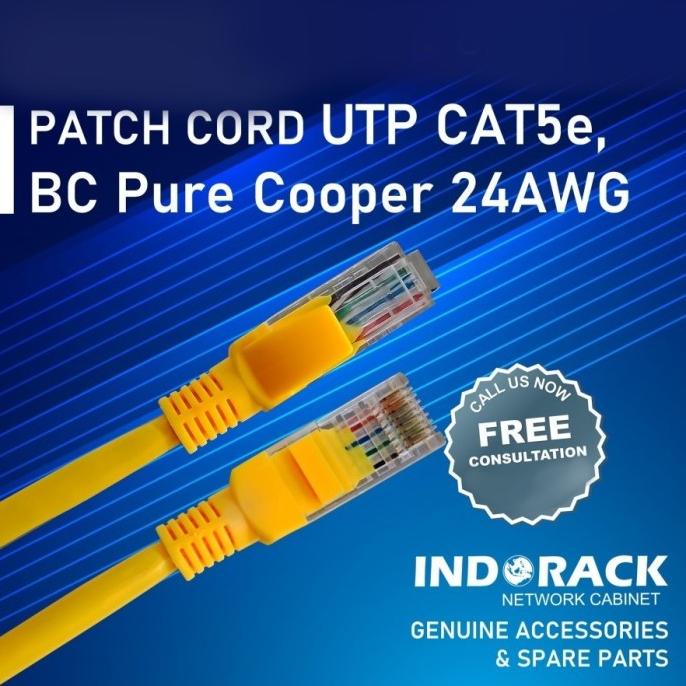 Jual PATCH CORD 50M UTP CAT 5E INDORACK - KABEL ETHERNET LAN CAT5E 50 ...