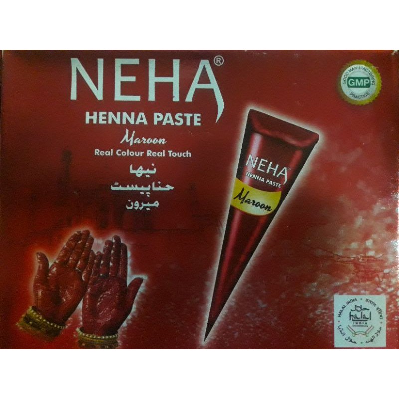 Jual NEHA HENNA PASTE Maroon, Hena marun Halal (PERBOX) | Shopee Indonesia