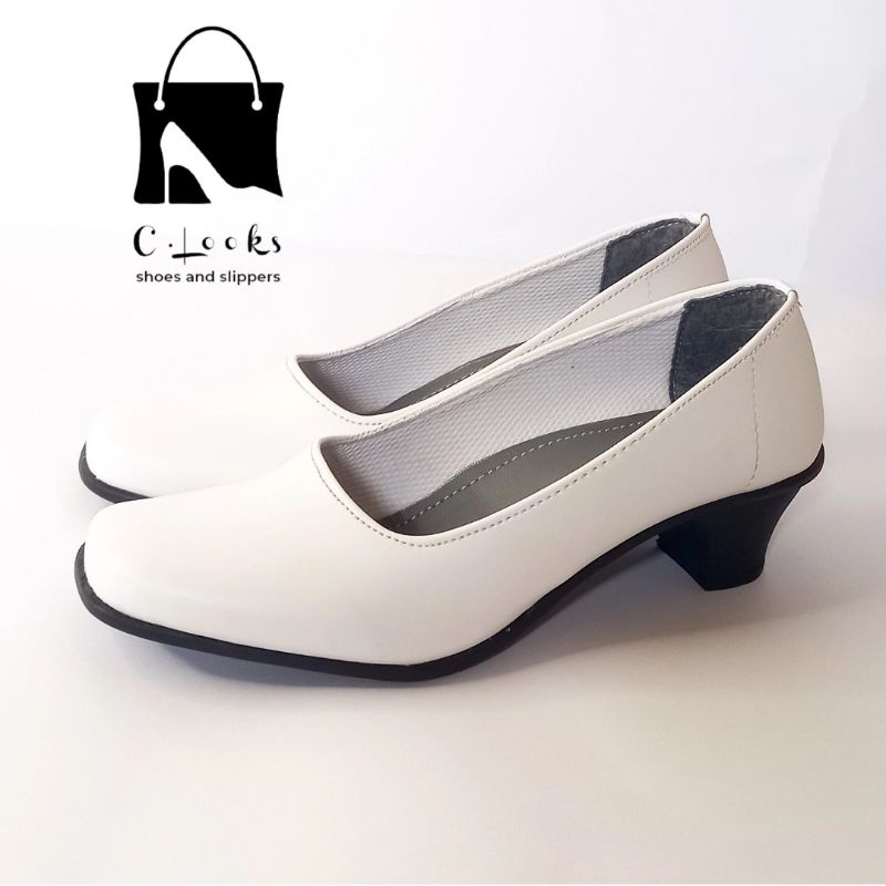 Jual K.03 Sepatu Pantofel Wanita Putih Formal Kerja bidang Kesehatan ...